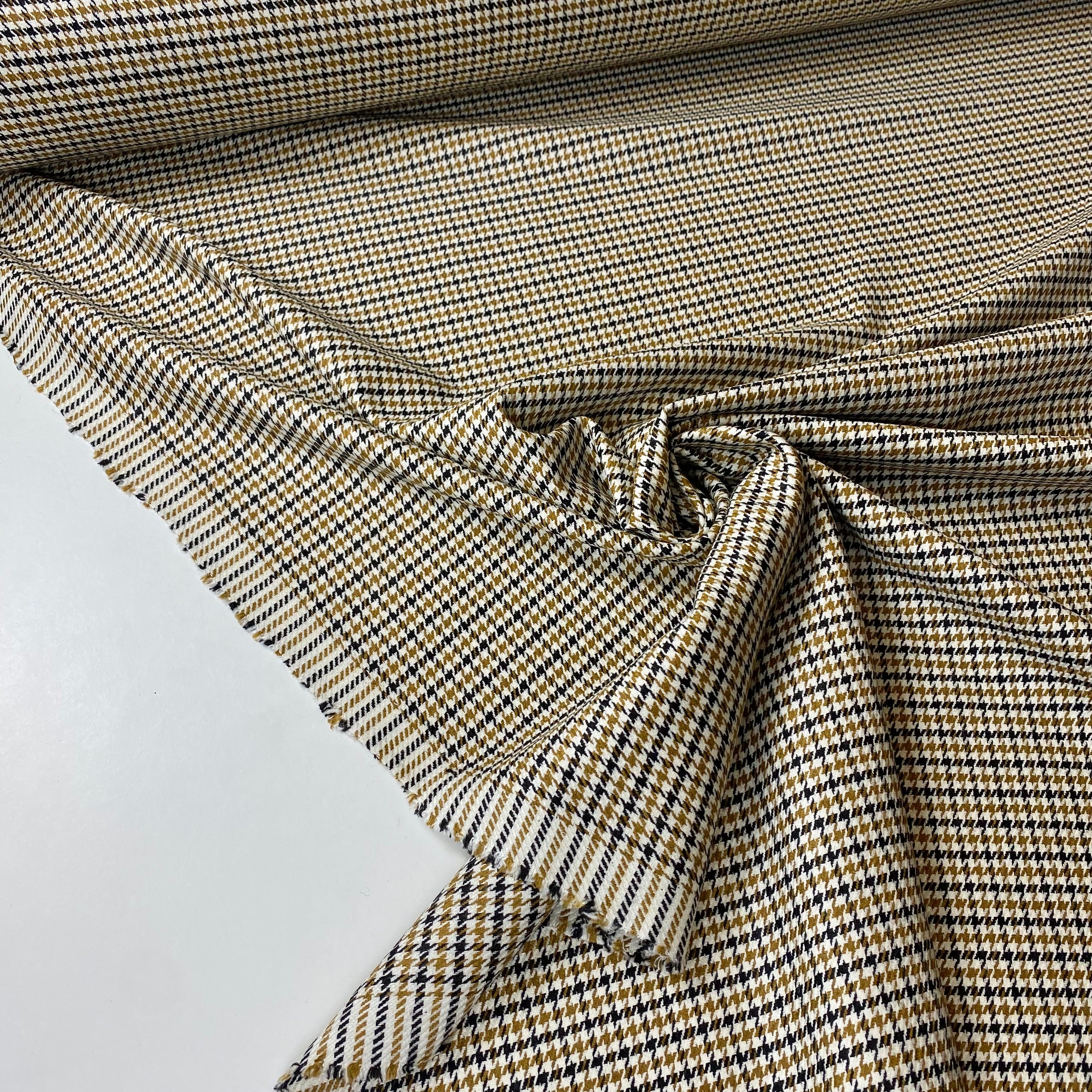 Navy blue and gold houndstooth farm | Farms | Olive's Fabrics – Olive's ...