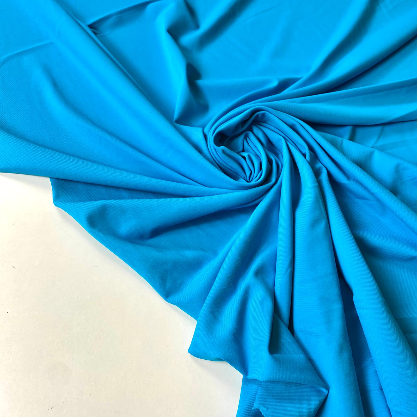 Ocean Blue Matte Lycra Jersey Lomellina | Lycra | Olive's Fabrics ...